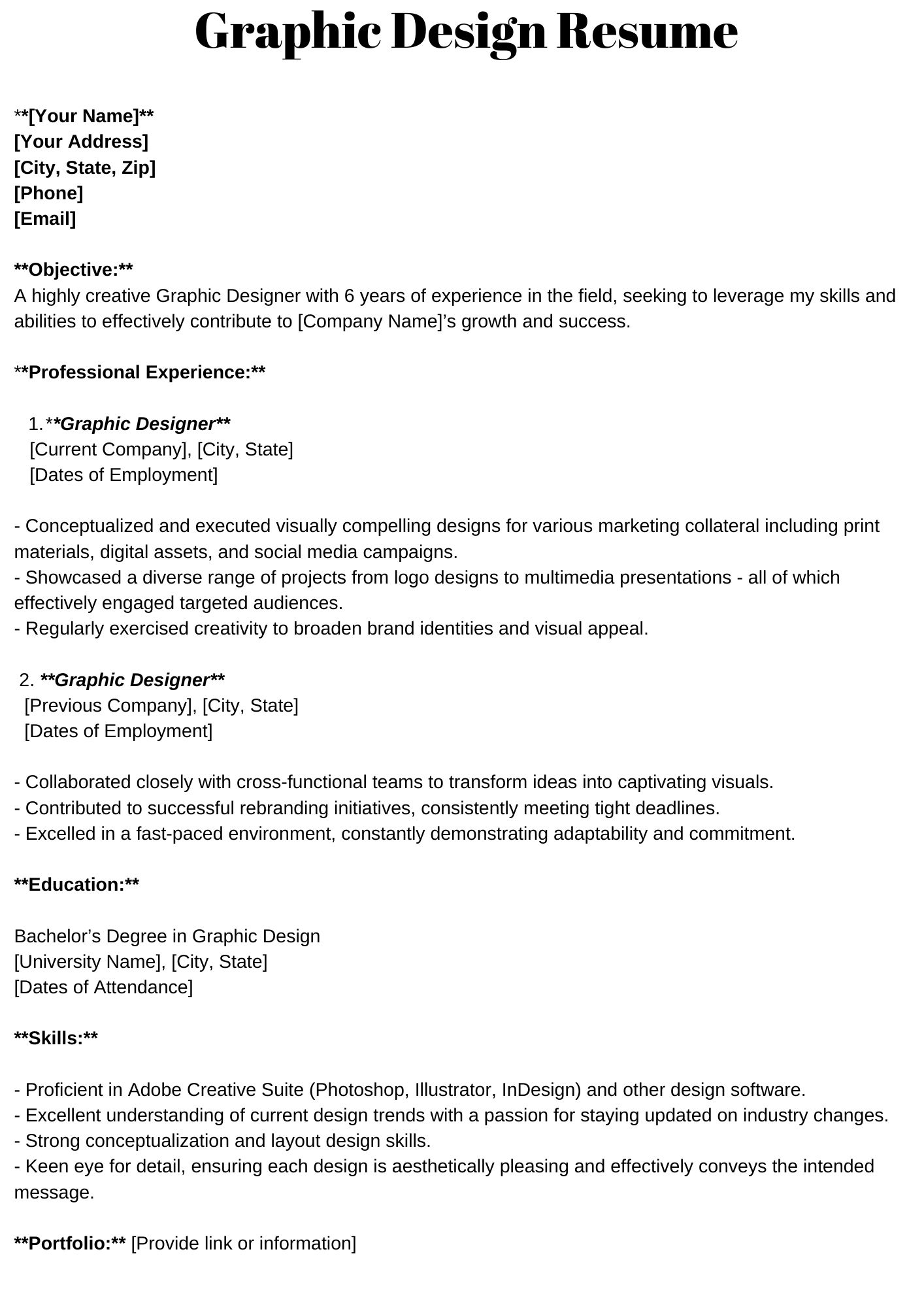 How to Craft a Great Graphic Design Resume | Simplified